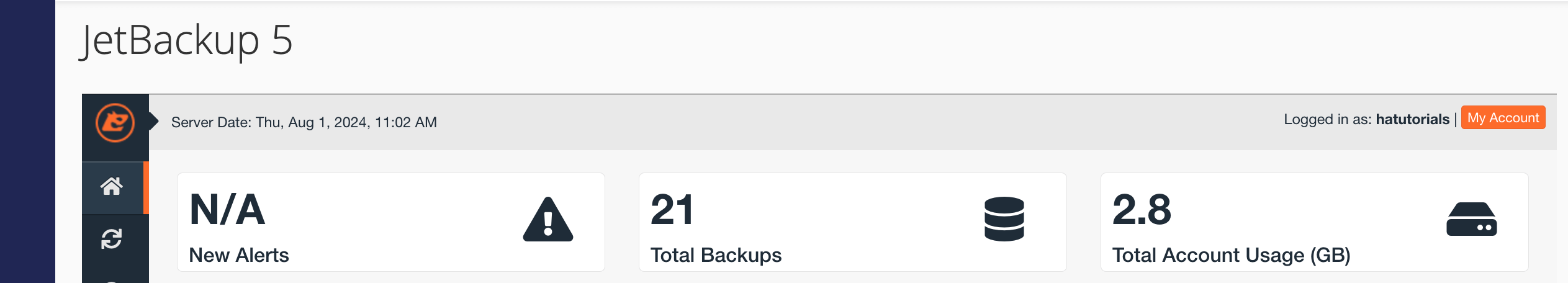 General Overview of JetBackup 5 Backup Restore Interface | HostArmada