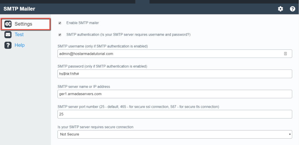 Configuring Una Social Network to send outbound emails over SMTP ...